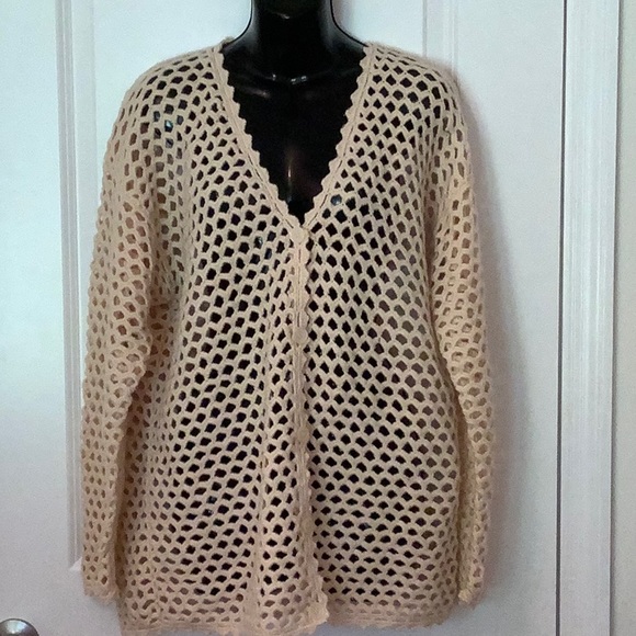 Sweaters | Vintage Hobo Hand Knit Cream Sweater 10 Wool Fits Like A ...